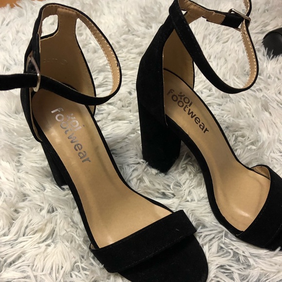 Shoes | Black Block Heal Shoes | Poshmark